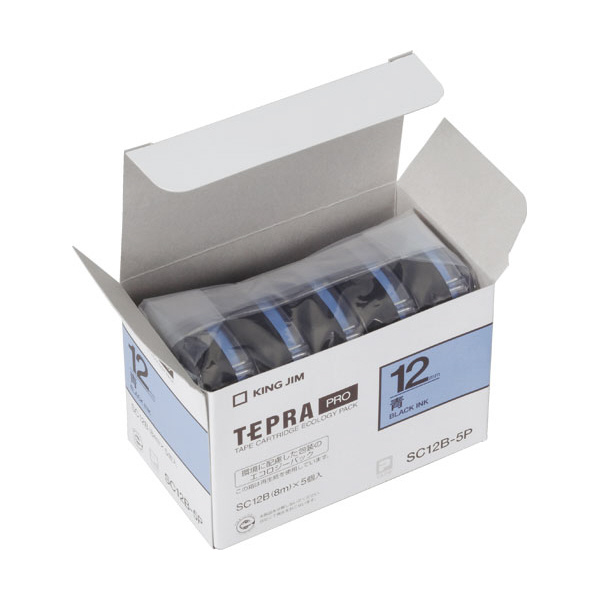 （株）キングジム-黒12／Pテープエコパック青 SC12B－5P-teraido(テライド)