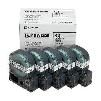 （株）キングジム-黒9／Pテープエコパック透明 ST9K－5P-teraido(テライド)