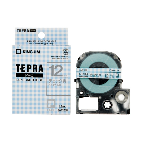 （株）キングジム-グレー／Pテープチェック青 SWX12BH-teraido(テライド)