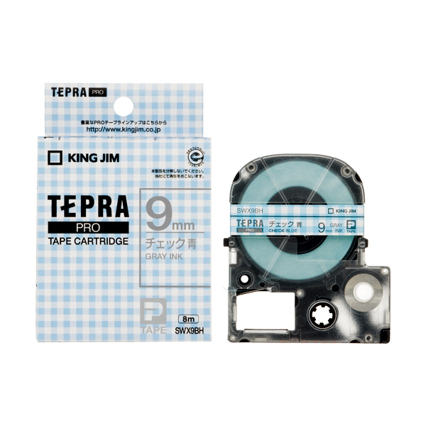 （株）キングジム-グレー／Pテープチェック青 SWX9BH-teraido(テライド)